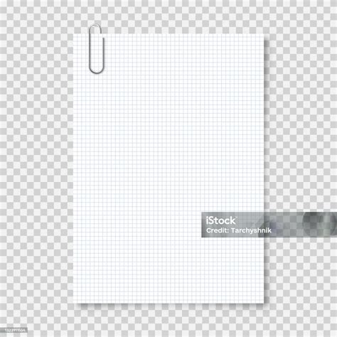 투명 한 배경에 홀더 금속 클립a4 형식의 현실적인 빈 종이 시트 노트북 페이지 문서 템플릿 또는 모형을 디자인합니다 벡터
