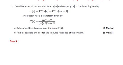 Solved 2 Consider A Casual System With Input X N And Output