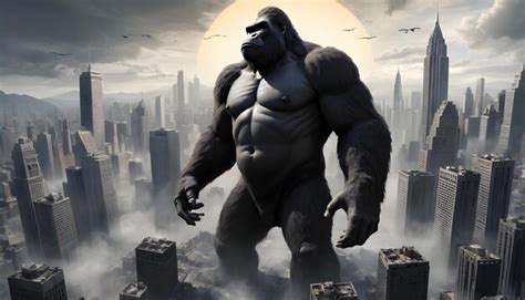 Premium Photo A Terrifying Scene Of King Kong Amidst A Densely
