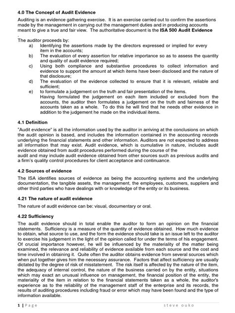 Audit Evidence 2 Pdf Audit Internal Control