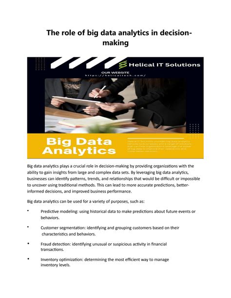 Role Of Big Data Analytics In Decision Making By Varsha Nayak Issuu