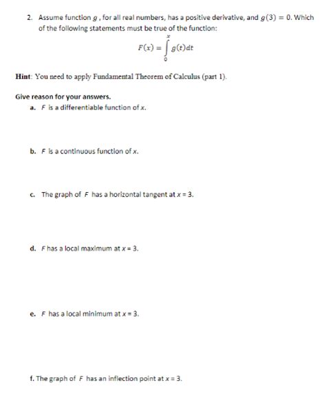 Solved Assume Function G For All Real Numbers Has A Chegg