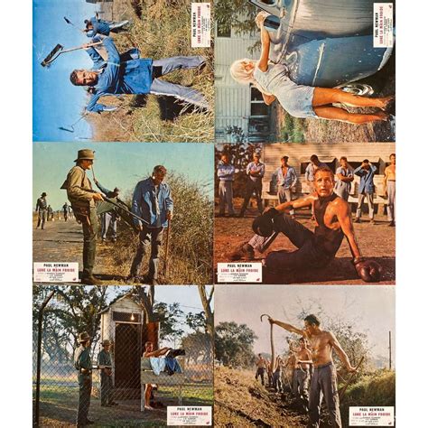 Cool Hand Luke French Lobby Cards 9x12 In 1967 X6 Set B