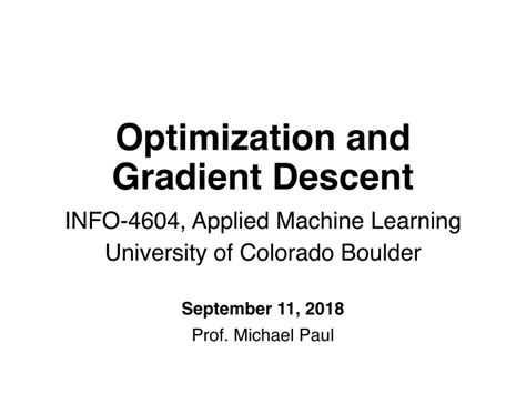 Ppt Optimization Methodgradient Descent Powerpoint Presentation