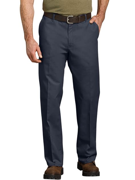 Genuine Dickies Mens Relaxed Fit Straight Leg Flat Front Flex Pant