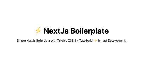 GitHub Fiqryq Next Boilerplate Simple Nextjs Boilerplate With Tailwindcss Typescript For