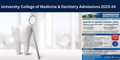 University College Of Medicine And Dentistry Admissions 2023 2024