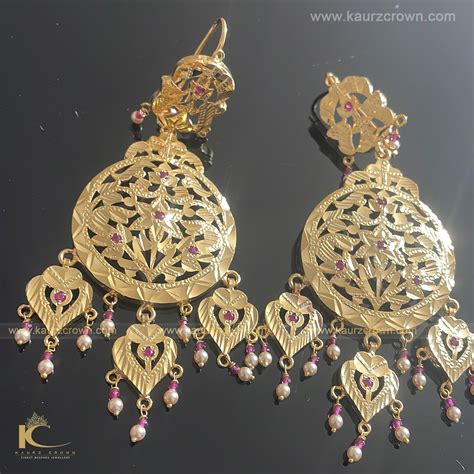 Riwayati Traditional Gold Plated Big Earrings