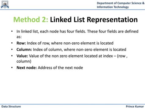 data structure array and sparse matrix pptx