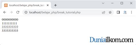 Tutorial Belajar PHP Fungsi Perintah Break Bahasa PHP
