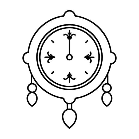 Wall Clock Cartoon Vector Illustration Drawing Clock Doodle Coloring