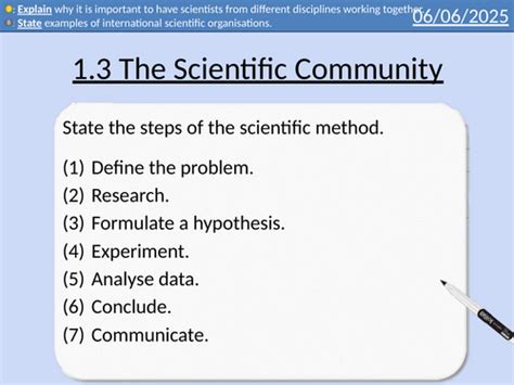 Ocr Aaq In Applied Science 1 3 The Scientific Community Teaching Resources