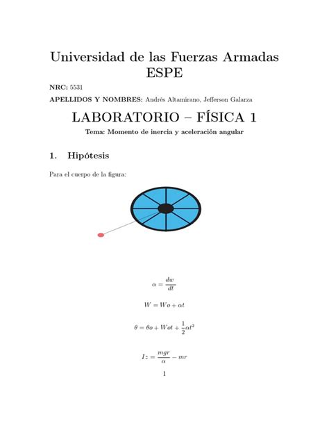 Momento De Inercia Y Aceleracion Angular Aceleración Rotación