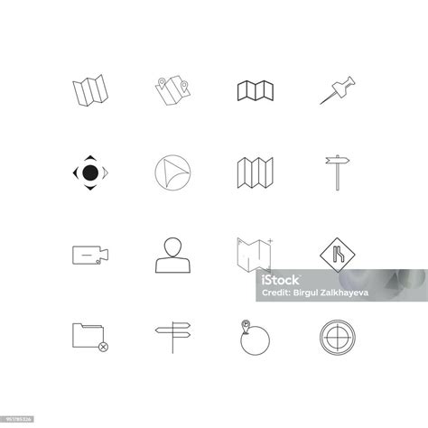 및 탐색 간단한 선형 아이콘 집합을 매핑합니다 개요 벡터 아이콘 0명에 대한 스톡 벡터 아트 및 기타 이미지 0명 도로 디자인 Istock