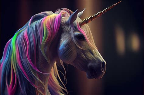 Premium Photo Realistic Rainbow Unicorn Ai Generated
