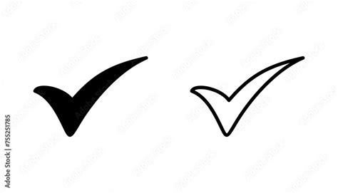 Check Mark Icon Set Check Mark Icon Tick Mark Symbol Vector Stock Vector Adobe Stock