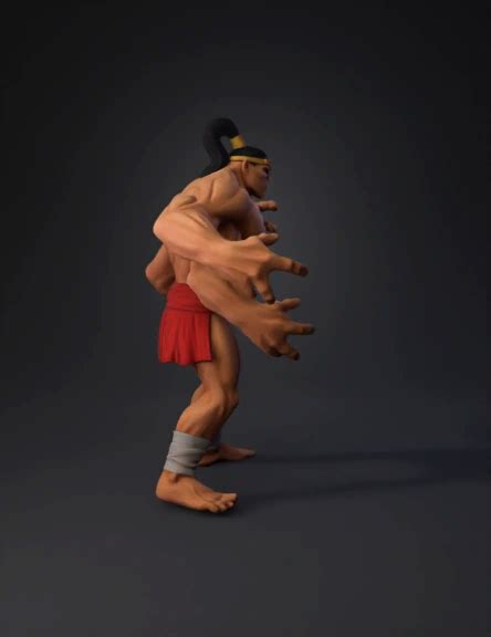 3d Model Muscular Barbarian Warrior Figure With Loincloth Armored
