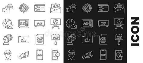 set line mobile with review rating advertising board graph chart