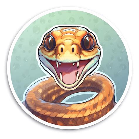 premium photo cute little happy python on a circle