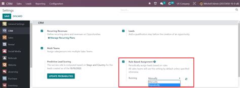 Settings In Odoo 16 Crm Odoo V16 Enterprise Edition Book