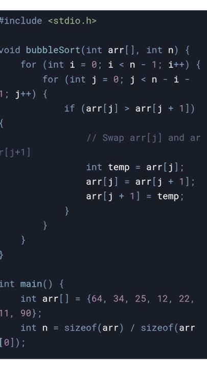 Bubble Sort Programming In C Cprogramming Bubblesort Programming Shorts Youtube