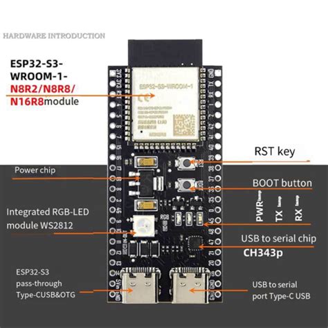 kit scheda di sviluppo esp32 s3 modulo wifi bt 2 4g esp32 s3 n8r2 on onbuy