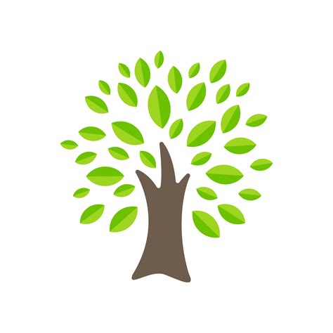 Tree Icon Simple Flat Green Tree Design Economical Paper Usage Ideas To Reduce Cutting Down