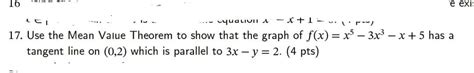 Mvt Proving A Tangent Line Is Parallel To Another Line Raskmath