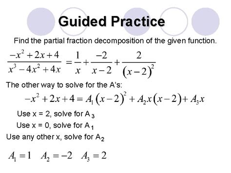Partial Fraction Decomposition Sec 7 4 A First