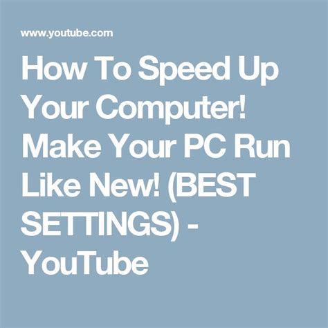 How To Speed Up Your Computer Make Your Pc Run Like New Best