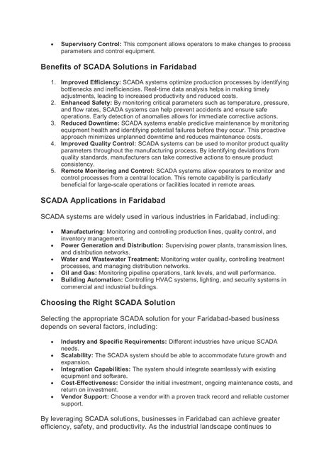 Scada Solutions In Faridabad Elevating Industrial Efficiency Pdf