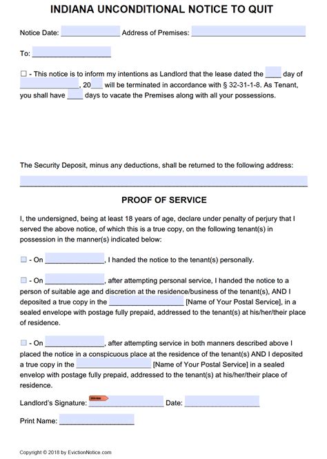 Free Indiana Unconditional Notice To Quit Pdf Free Indiana Unconditional Notice To Quit Pdf