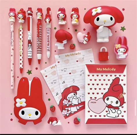 Sanrio Soft Pink Theme Cute Stationary School Supplies Fashion Stationery