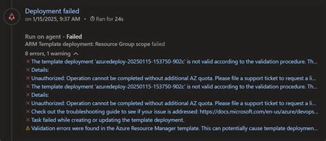 Azure Devops Unable To Deploy Out Of The Box Web App Arm Template Stack Overflow