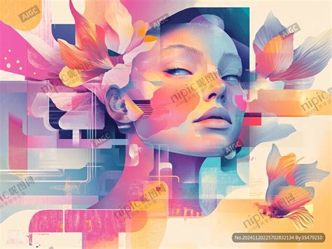 ai创作图少女海报插画 数字美女插画 美容装修插画设计 独特个性创新插画插图 女性包装品插画 女性题材插画 美女插画海报 化妆品插画设计 化装