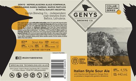 6 Vnt Pakuotė Italian Style Sour Ale Genys Shop