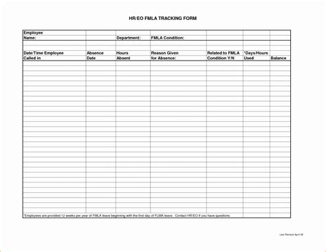 Intermittent Fmla Tracking Spreadsheet Fresh Fmla Tracking For Fmla Tracking Spreadsheet Db