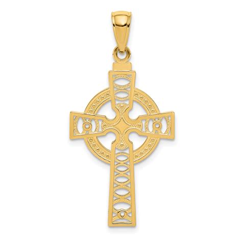 Celtic Cross Pendant In 14k Solid Gold
