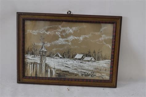 Wiktor Zin Kapliczka Zimowy PejzaŻ Obraz 11598334771 Oficjalne Archiwum Allegro