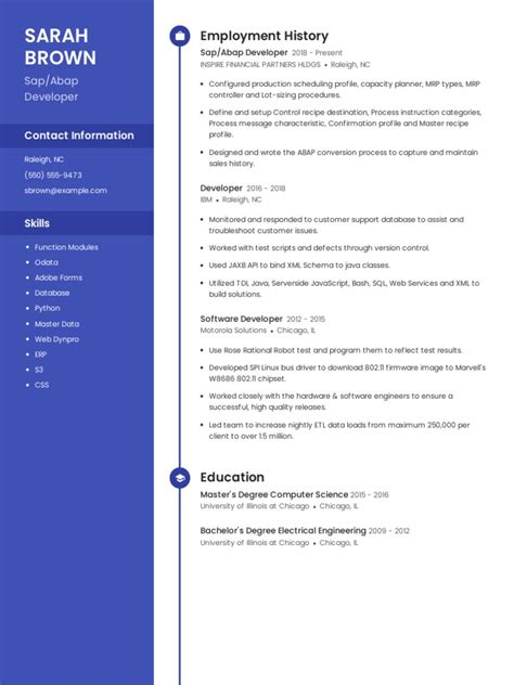 Sap Abap Developer Resume 1 Pdf