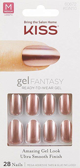 Kiss Chrome Medium Oval Gel Fantasy Nails Kgn10 Whateva Wadhesive