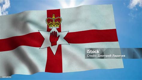 바람 푸른 하늘 배경에 흔들리는 북아일랜드 국기 3d 렌더링 0명에 대한 스톡 사진 및 기타 이미지 0명 3차원 형태 Championship Istock