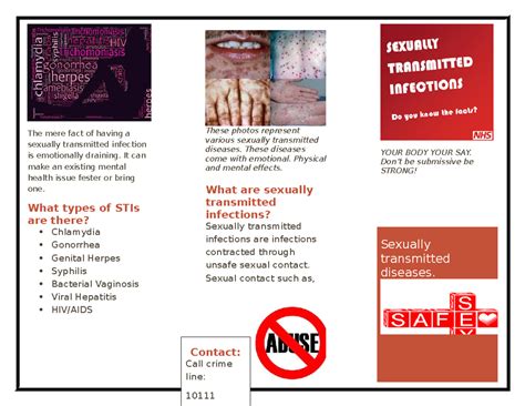 Std Brochure Preventing Harmful Consequences The Mere Fact Of