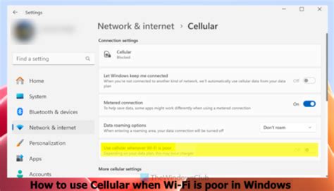 How To Use Cellular When Wi Fi Is Poor In Windows 11