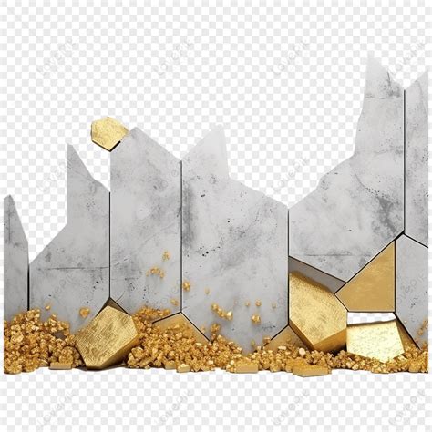 금으로 장식된 콘크리트 벽의 3d 렌더링 이미지건축학강철 Png 일러스트 무료 다운로드 Lovepik