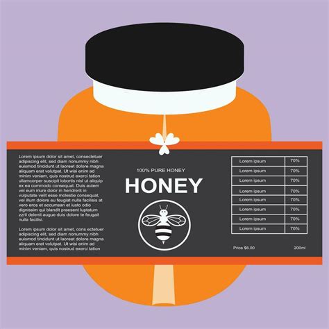 Sweet Honey Template Product Placement Label Design Detailed 3d