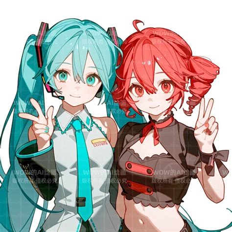 初音miku X 重音teto 4wow的ai绘画收徒来自小红书网页版