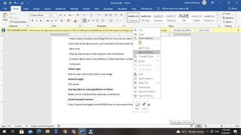 How To Save A Microsoft Word Document As An Image
