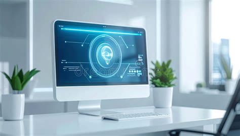 Innovation And Technology Computer Displaying Futuristic Interface In