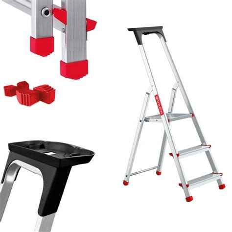 Baulich Huishoudtrap Aluminium 3 Treden Met Plateau Opvouwbare